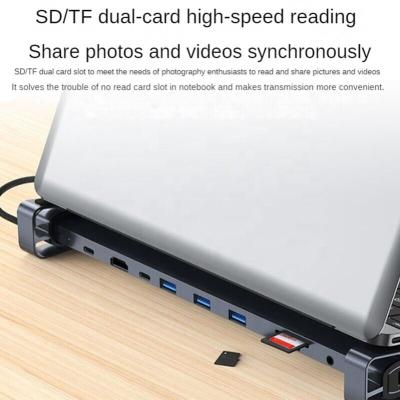 중국 USB 3.1 인터페이스 타입 10인1 타입 C 허브 고속 데이터 전송 및 충전 판매용