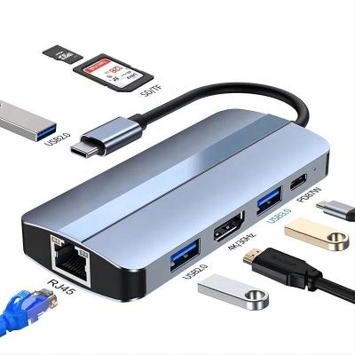 中国 USB C型Cハブ多ポートドックステーション,ビデオ転送充電ネットワーク機能 販売のため