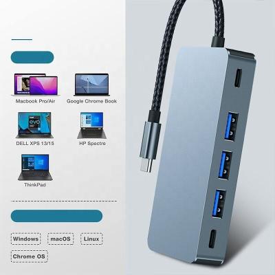 China 4K 30Hz Dual HDMI USB 3.0 Adapter Docking Station 7 In 1 Multiport USB C Type C Hub for sale