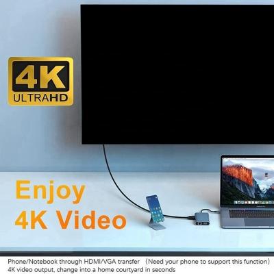 중국 7인1 USB C 타입 C 도킹 스테이션, HDTV HDMI VGA USB RJ45 및 빠른 데이터 전송 판매용