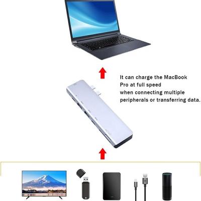 중국 맥북 프로용 USB C 타입 C 4K 30Hz HDMI USB 3.0 TF SD 어댑터 허브 도킹 스테이션 판매용