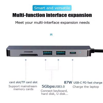 중국 4K HDMI USB3.0 TF SD 카드 리더와 87W PD 충전 판매용