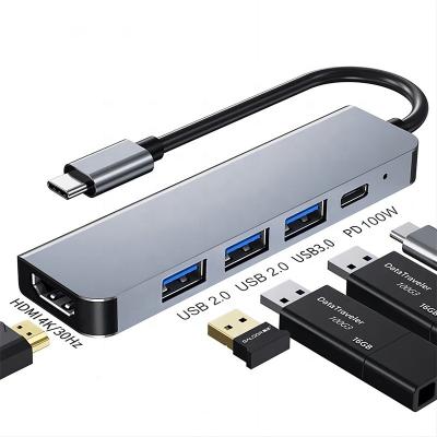 중국 맞춤형 6 인 1 USB C 타입 C 허브 4K HDMI 및 USB 3.0 Macbook OEM / ODM 판매용