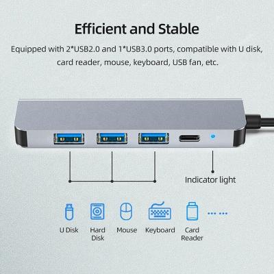 중국 맞춤형 6 인 1 USB C 타입 C 허브 4K HDMI 및 USB 3.0 Macbook OEM / ODM 판매용