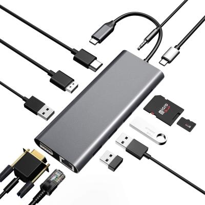 China White Usb C Docking Hub Station Dual Monitor For  Triple 4K 60hz Data Transfer Adapter for sale