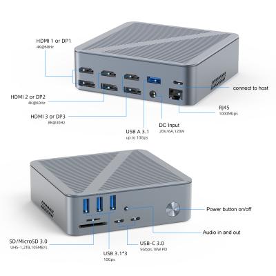 China Desktop USB-C Docking Station HDMI 4K Resolution Display Port USB C 3.1 For Laptop PC for sale