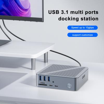 중국 데스크탑 USB-C 도킹 스테이션 HDMI 4K 해상도 디스플레이 포트 USB C 3.1 노트북 PC용 판매용
