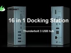 5 em 1 Hub USB de alumínio tipo C com portas múltiplas 5Gbps Velocidade de transferência de dados 3.5mm Jack de áudio