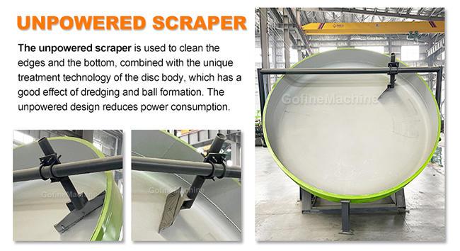 disc granulator unpowered scraper