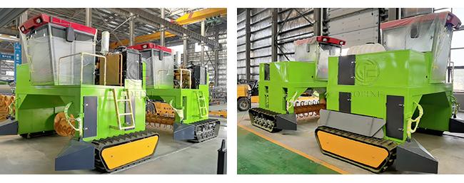 Self-Propelled Crawler Compost Fertilizer Making Machine in operation