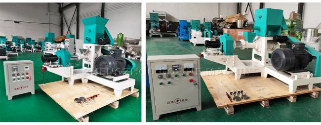 Small Scale Animal Feed Extruder Machine in operation