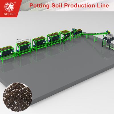 China Garden Potting Mix Soil Production Line With Mixing Packaging for sale