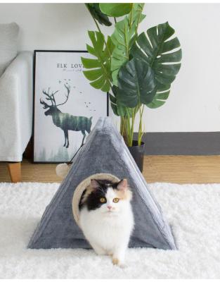 China Linnen Draagbare 42cm Korte Pluche Cat House Indoor Te koop