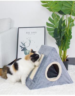 China Linnen Draagbare 42cm Korte Pluche Cat House Indoor Te koop