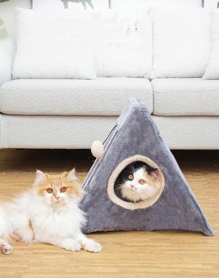 China Linnen Draagbare 42cm Korte Pluche Cat House Indoor Te koop