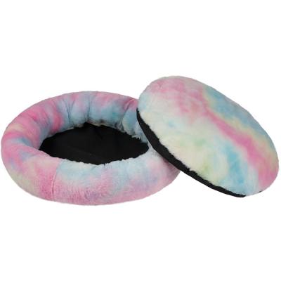 Cina Peluche dell'arcobaleno intorno a progettazione unica dei letti dell'animale domestico della peluche di 50*10cm in vendita