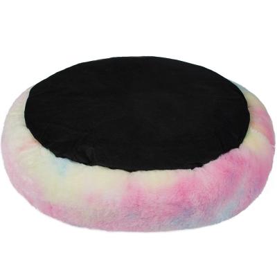 Cina Peluche dell'arcobaleno intorno a progettazione unica dei letti dell'animale domestico della peluche di 50*10cm in vendita