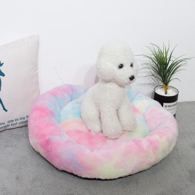 Cina Peluche dell'arcobaleno intorno a progettazione unica dei letti dell'animale domestico della peluche di 50*10cm in vendita