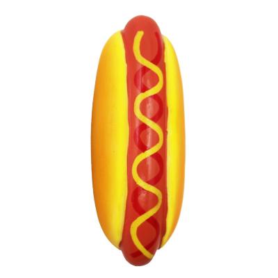Cina giocattoli striduli robusti dell'animale domestico del lattice del hot dog di 10cm per la masticazione del morso in vendita