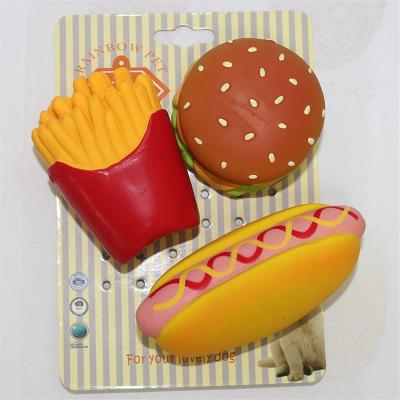 Cina giocattoli striduli robusti dell'animale domestico del lattice del hot dog di 10cm per la masticazione del morso in vendita