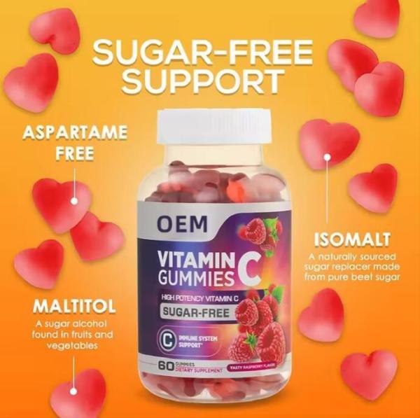 Quality 60/90/120 Gummies/Bottle Vitamin C Gummies For Kids Improve Immunity And Boost for sale