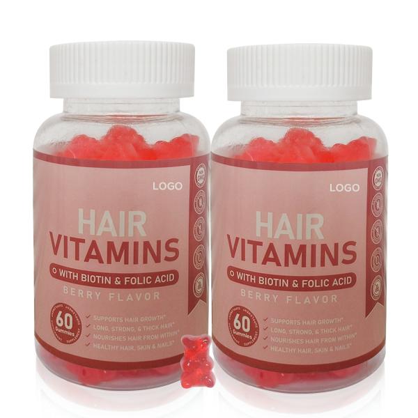 Quality Hair Growth Dietary Supplement With Biotin Folic Acid For Teenagers 60gummies / for sale