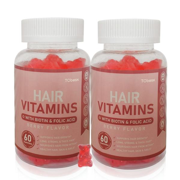Quality Hair Growth Dietary Supplement With Biotin Folic Acid For Teenagers 60gummies / for sale