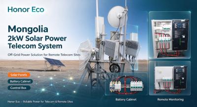 China Honor Eco HEC-2000-OG-MN 2kW Off Grid Solar Power System for Mongolia Telecom Tower for sale