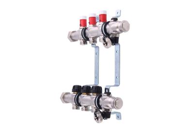China Stainless Steel Water Underfloor Heating Manifold With Single Hand Whaeel for sale