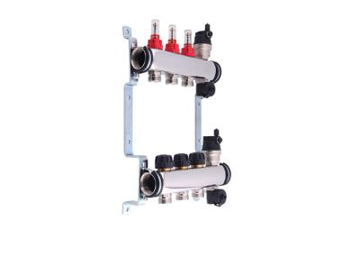 China Two Auto Drain Valve 5 Ways Floor Heating Manifold / Pex Water Manifold for sale