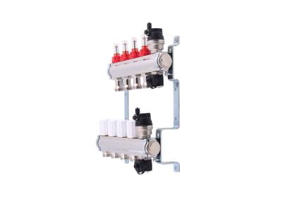 China High Strength Manual Radiant Heat Brass Water Manifold 2 ways To12 ways for sale
