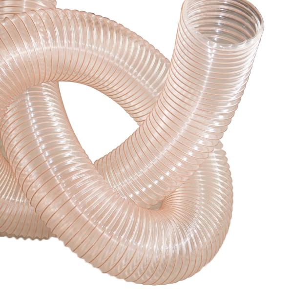 Quality Cutting Rubber Dust Collector Suction Hose Polyurethane Flexible Steel Wire Shrinkable TPU Hose for sale