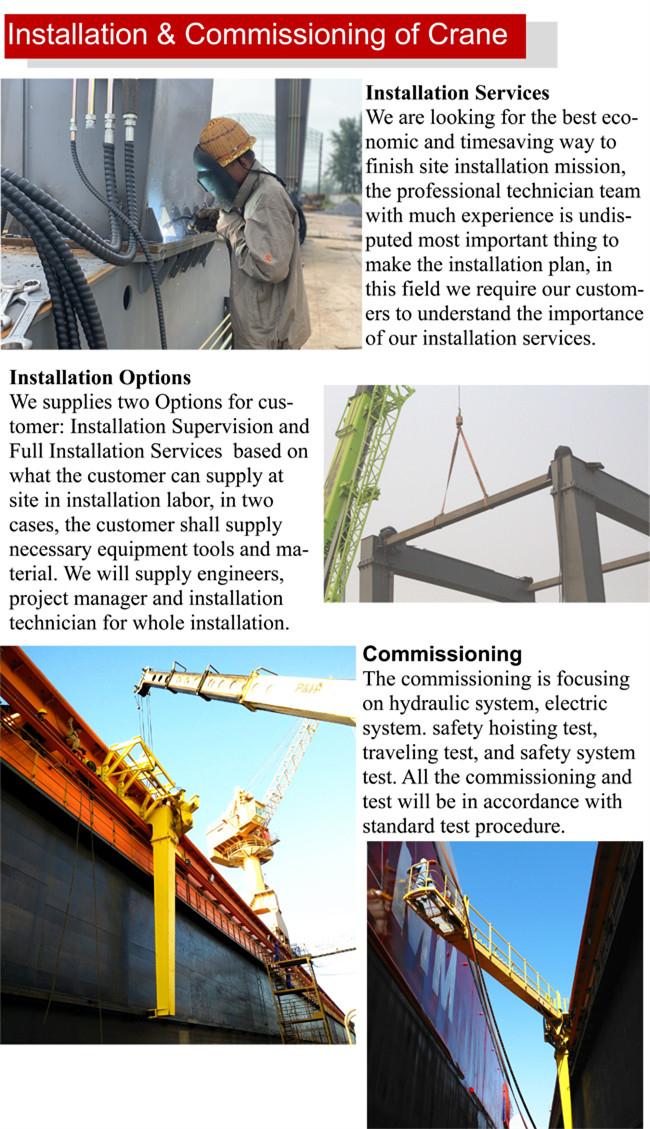 Double Girder mechanical Gantry Crane Rail Track With Electric Hoist Lifting 3