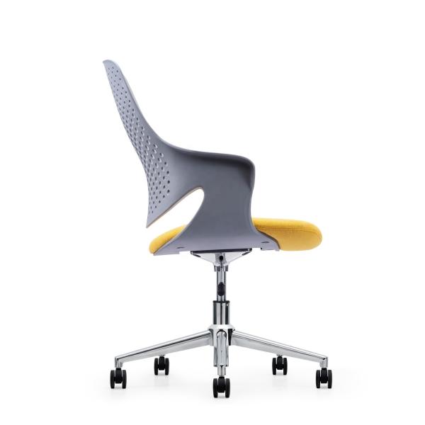 Quality Folded Office Sitting Chairs Modern White Plastic Office Chair Gray Plastic for sale
