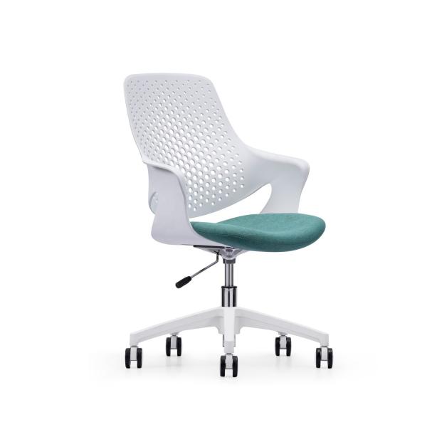 Quality OFFICE CHAIR White Plastic Movable Computer Desk Chair for Modern Commercial Furniture for sale