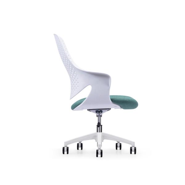 Quality OFFICE CHAIR White Plastic Movable Computer Desk Chair for Modern Commercial for sale