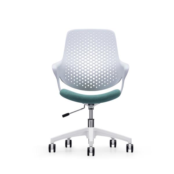 Quality OFFICE CHAIR White Plastic Movable Computer Desk Chair for Modern Commercial for sale