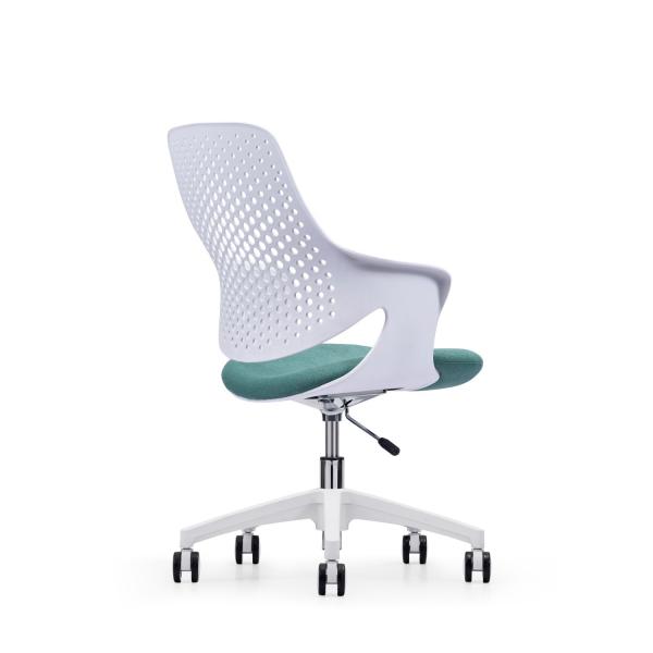 Quality OFFICE CHAIR White Plastic Movable Computer Desk Chair for Modern Commercial for sale