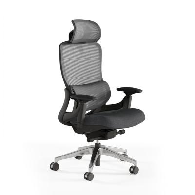 China Adjustable High Back Full Mesh Executive Office Chair with Aluminum Foot and Fabric for sale