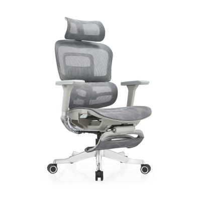 Cina Poltrona da ufficio grigio regolabile in altezza a maglia piena per un facile movimento e un lavoro confortevole in vendita