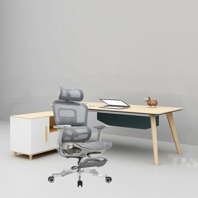 Cina Poltrona da ufficio grigio regolabile in altezza a maglia piena per un facile movimento e un lavoro confortevole in vendita