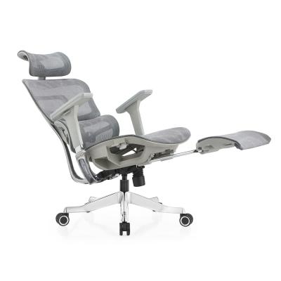 Cina Poltrona da ufficio grigio regolabile in altezza a maglia piena per un facile movimento e un lavoro confortevole in vendita