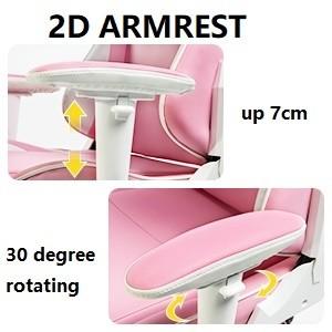 China Customize Pink LED RGB Computer PC Game Chair Gaming PU Leather Silla Gamer with 2D Armrest for sale