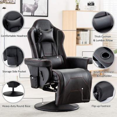 China Iron Metal Japanese Design Lazy Boy Gamer Sofa Recliner Rocker with Swivel Gaming Chair for sale
