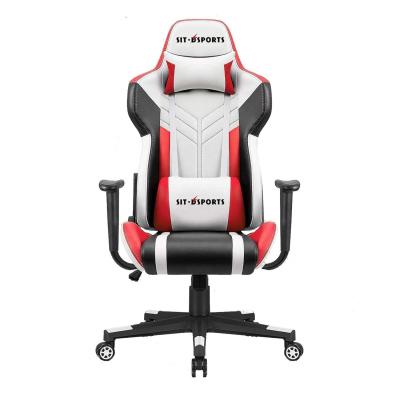 China Professional White PU Leather Racing Gaming Chair for Comfortable E-sports Experience for sale