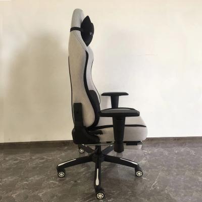 China Gaming Chair with Fabric Cover Massage Function and Adjustable Backrest 90-180 degrees for sale