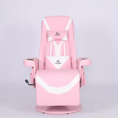 China Specific Office Chair Luxury Gaming Chair with Cup Holder in Pink Racing Style Leather zu verkaufen