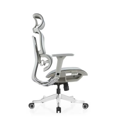 China Customizable Ergonomic Office Executive Chair Aluminium Base Modern Fabric Mesh Office Chair for sale