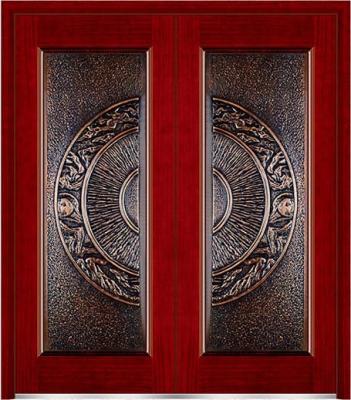 China steel wood security armored door for sale