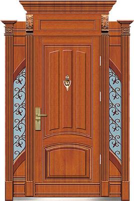 China steel wood security armored door for sale